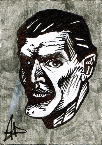 ORIGINAL ART ACEO Outsider Art Portrait | Pen & Ink Drawing | HEAD ...