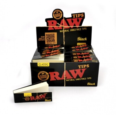 Raw Black Filter Tips Booklet Card Roach Roaches for Kingsize Rolling ...