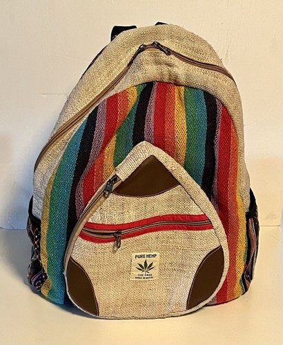 Pure Hemp THC Free Backpack Made in Nepal Himalayan Padded Laptop ...