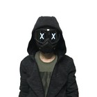 LED Luminous Half Face Mask DJ Cosplay Helmet Halloween Party Props ...
