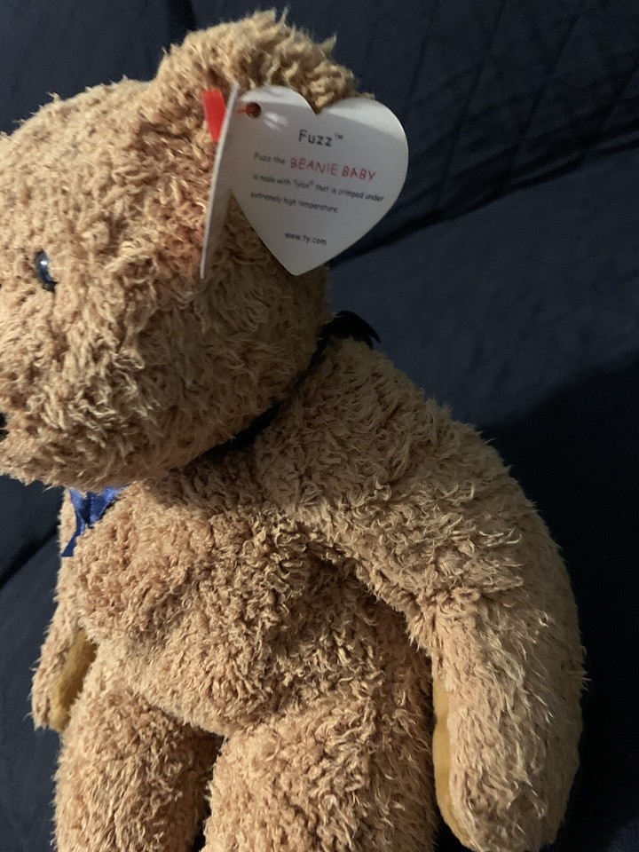 Ty Beanie Buddies Collection Fuzz the Teddy Bear 1999 Plush Stuffed ...