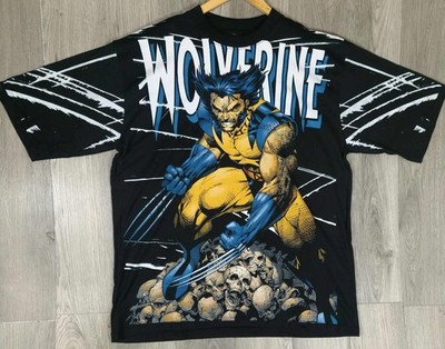 Vintage Wolverine Marvel All Over Print (Size:2XL) Graphic T-Shirt #5 ...