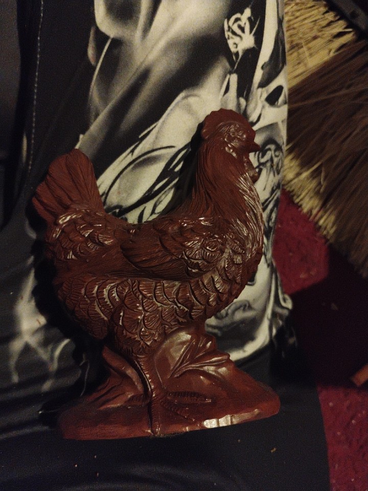This is a Red Mill Manufacturing pecan shell resin rooster figurine. | eBay