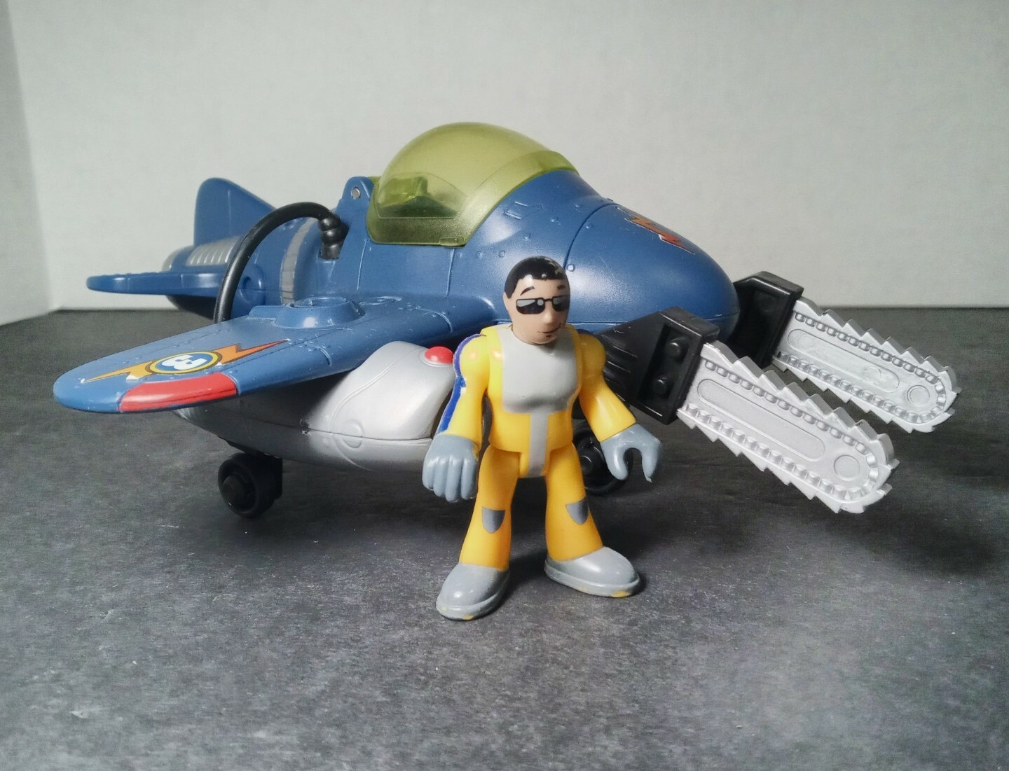 Fisher Price Imaginext Sky Racer Plane Blue Twister Jet w/ figure | eBay