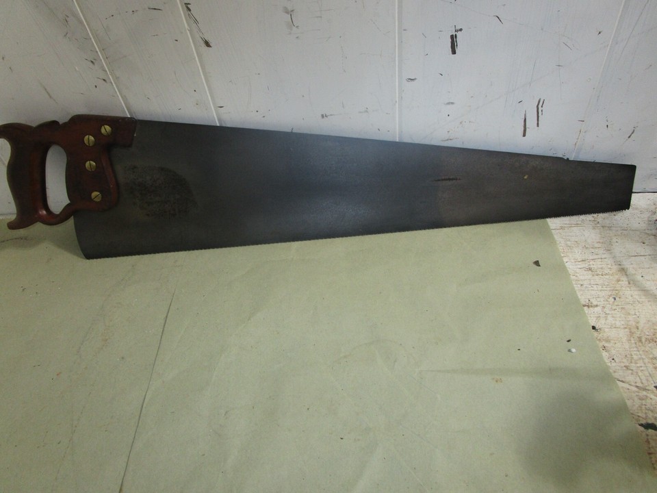 Vintage 1920's H.DISSTON & SONS No 16 26" 10 TPI applewood handle hand ...