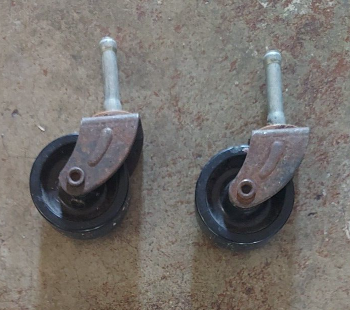 Vintage 2" Wheel Pin Casters 2 in set | eBay