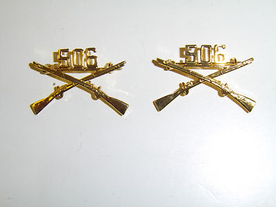 0223p WW2 US Army Officer 506 Parachute Infantry Regiment Crossed Rifle ...