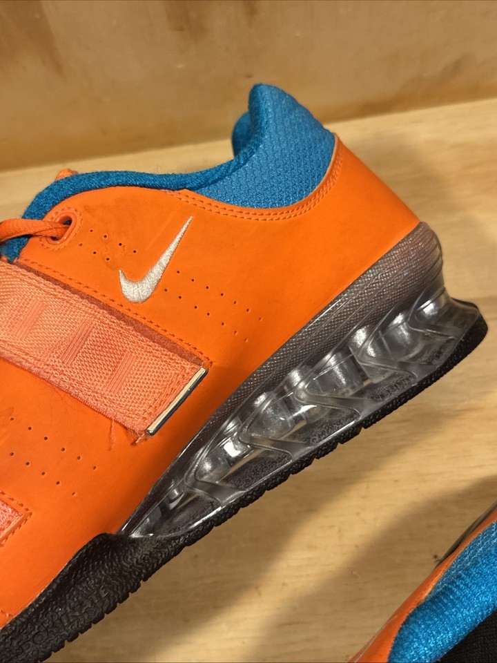 Nike Romaleos 2 Orange Blue Lagoon Weightlifting Powerlift SAMPLE Men's ...