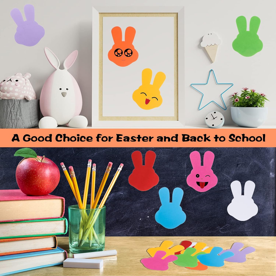 72Pcs Bunny Rabbit Cutouts Paper Bunnies 6 Inch Bunny Shaped Card Cut ...