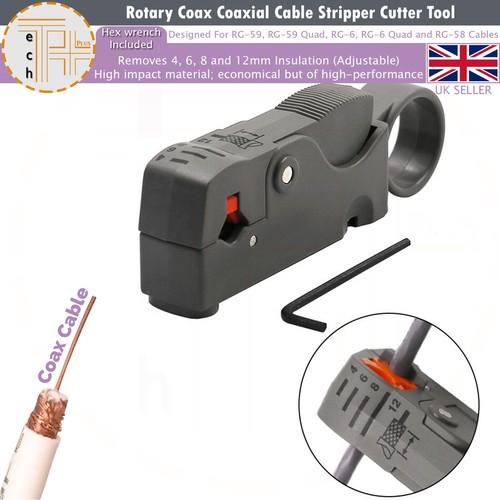 Rotary Coaxial Coax Cable Cutter Stripper Tool for RG58 RG6 RG59 Lead ...