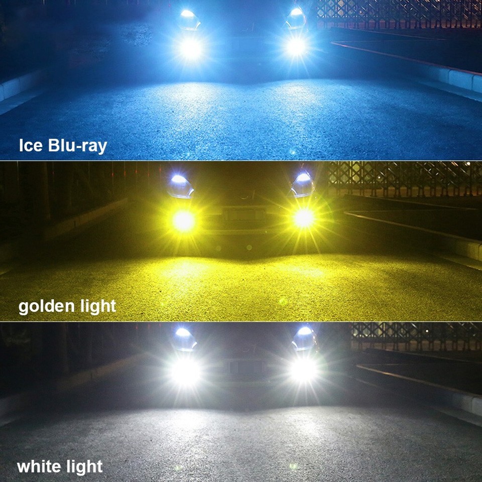 2X Yellow White Ice Blue H11 H7 9006 LED Laser Headlight Projector Fog ...