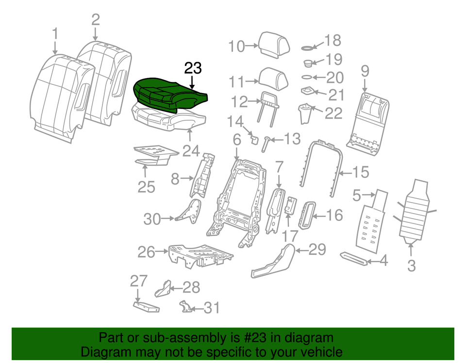 Genuine GM Light Cashmere Front Seat Cushion Cover 19122951 | eBay