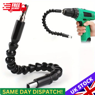 30cm SCREWDRIVER BIT EXTENSION LONG FLEXIBLE FLEXI 1/4 HOLDER DRILL ...