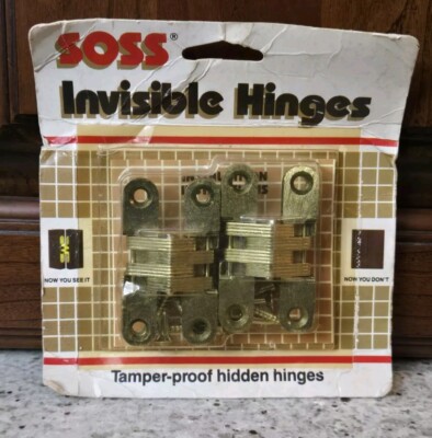 RARE 1986 VTG SEALED SOSS Satin Brass Model 204 Invisible Hinge 2-Pack ...