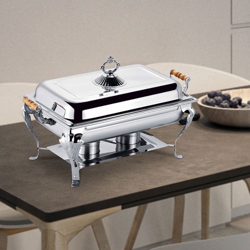 9L Buffet Party Food Warmer Rectangle Silver Catering Chafer Chafing ...