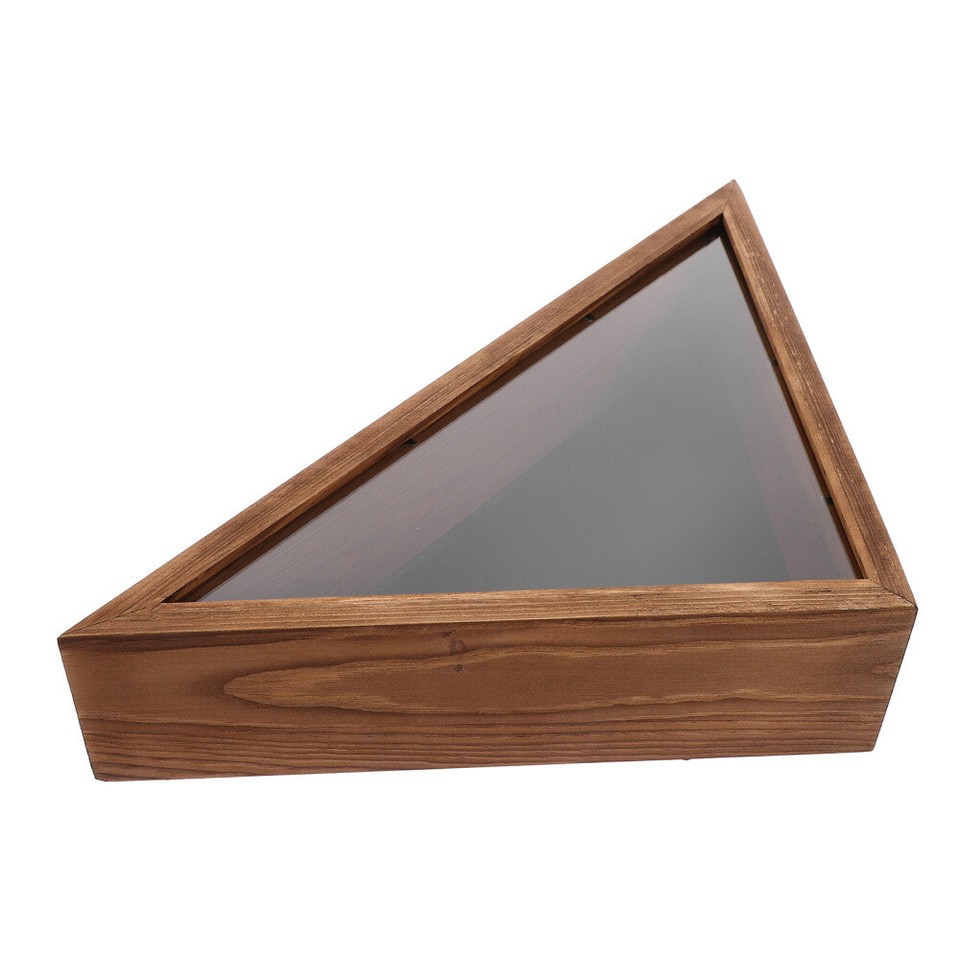 Triangle Flag Case Wood Flag Holder Wood Flag Container Wooden Flag ...