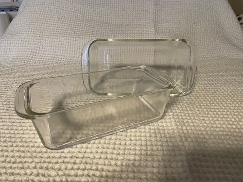 Vintage 2Pc Lot Pyrex Clear Glass Loaf Pans 213 | eBay