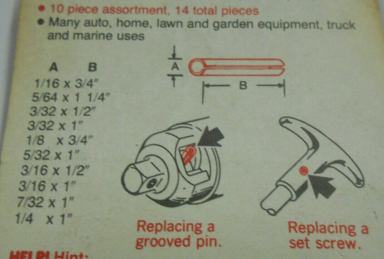 Dorman Help 13850 13 Piece Roll Pin Assortment - 10 Sizes - 1/16" to 1/ ...