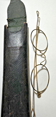 Antique Wire Spectacles Eye Glasses Gold High Plated Original Case | eBay