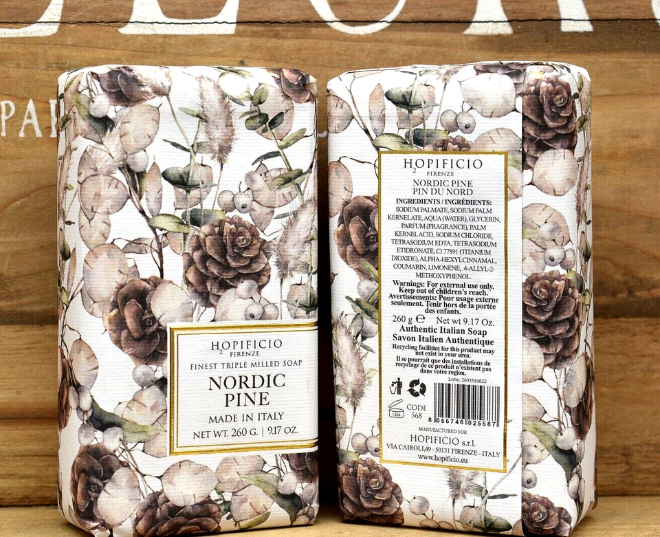 2 HOPIFICIO Firenze Nordic Pine Triple Milled Soap Bars | eBay