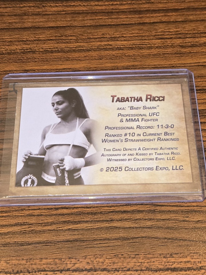 Tabatha Ricci Autograph Signed Kiss Card Collectors Expo Model MMA UFC ...