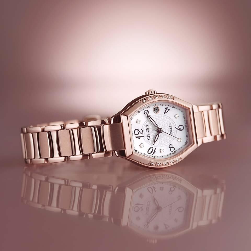 CITIZEN EXCEED ES9385-57W Eco-Drive Radio Wave Titanium Women's Watch ...