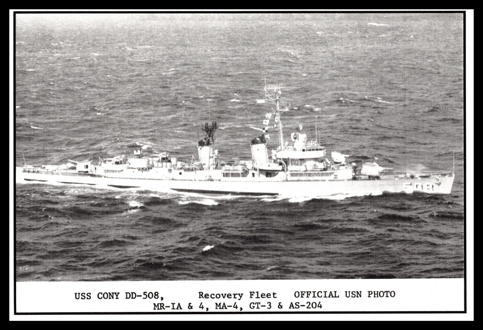 Postcard USS Cony DD-508 | eBay