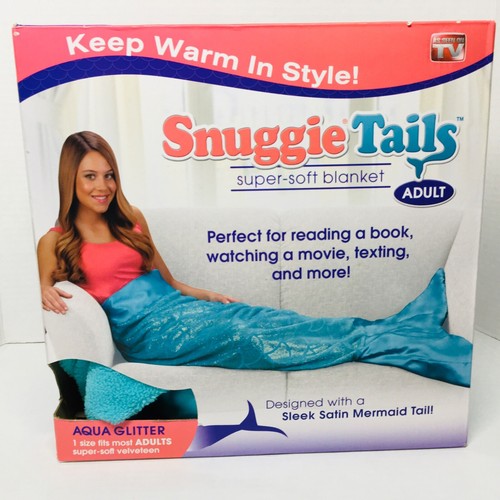 Snuggie Tails Mermaid Blanket ~ One Size fits most Adults ~ Aqua ...