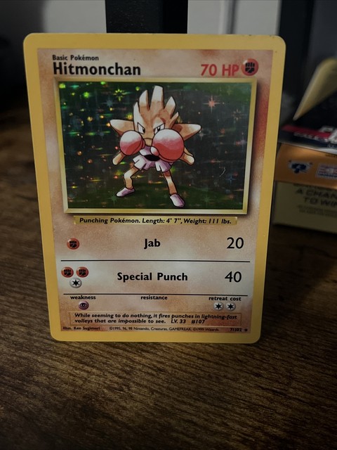 Pokémon TCG Hitmonchan Base Set 7/102 Holo 1st Edition Holo Rare for ...