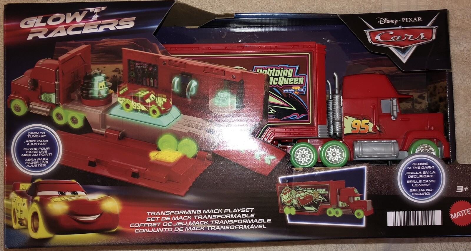 Disney Pixar Cars Glow Racers Mack Hauler 2023 Brand New Free Same Day ...