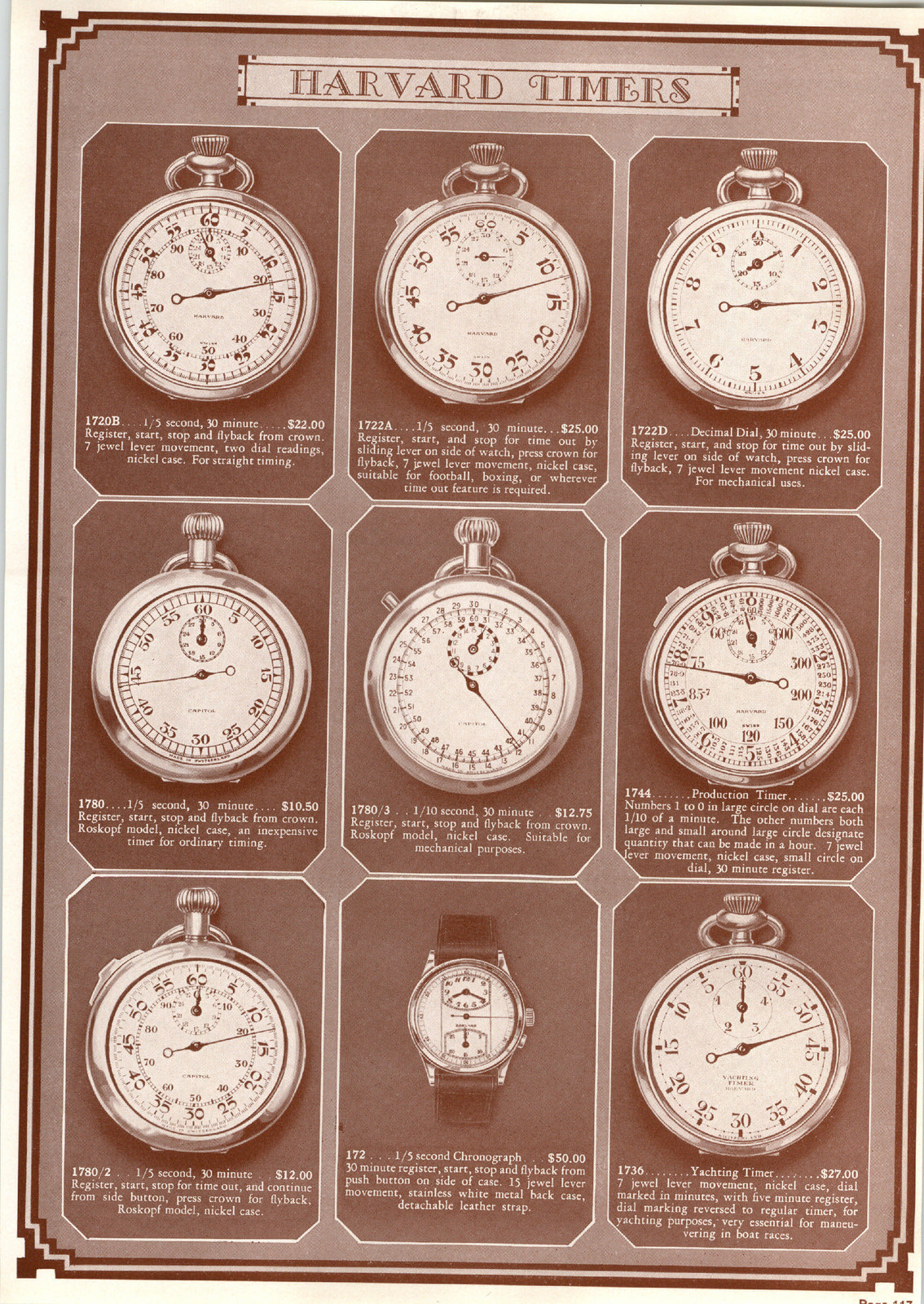 1937 PAPER AD 2 Sided Harvard Pocket Timers 1/5th Second Chronograph | eBay