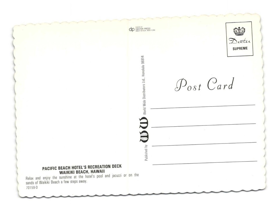 Pacific Beach Hotel Waikiki Beach Hawaii vintage postcard Unposted | eBay