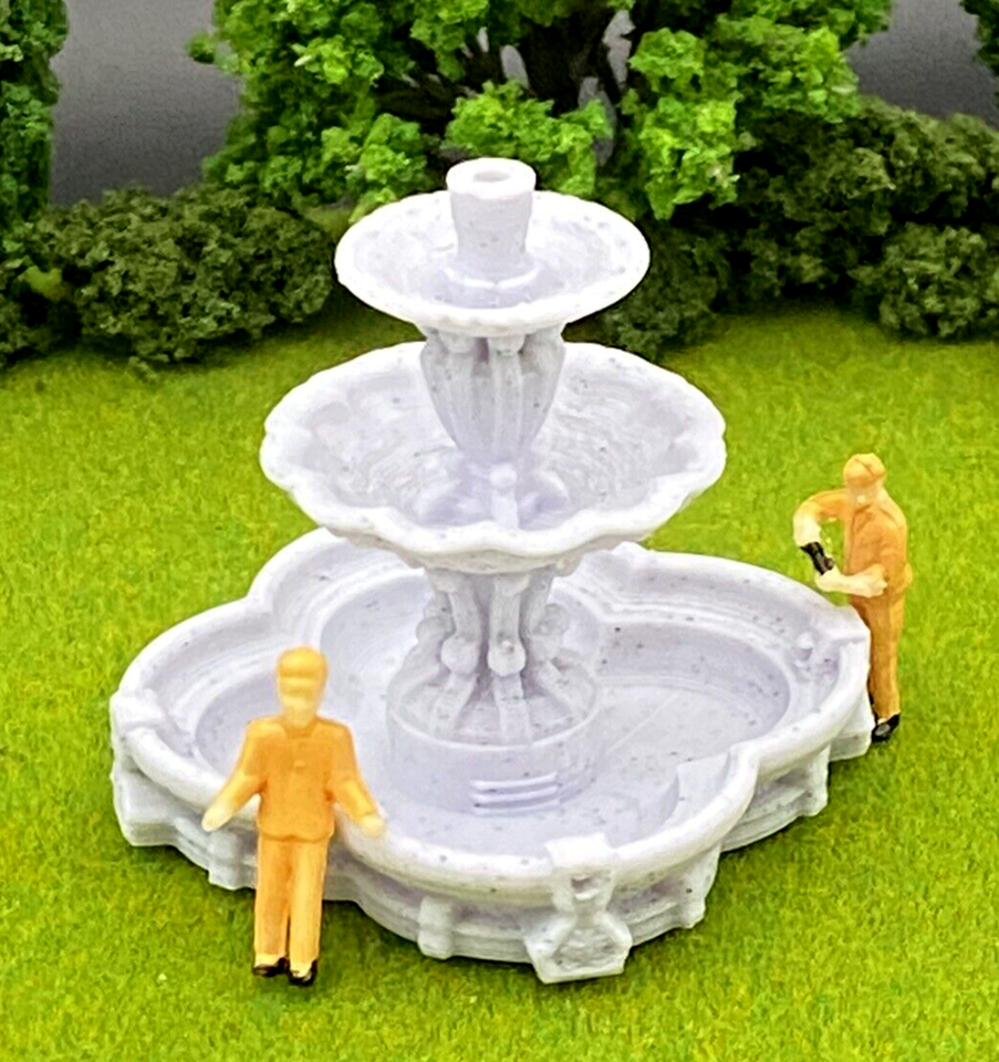 Large 3 Level Fountain 3D Printed in Marble Filament - HO Scale ...