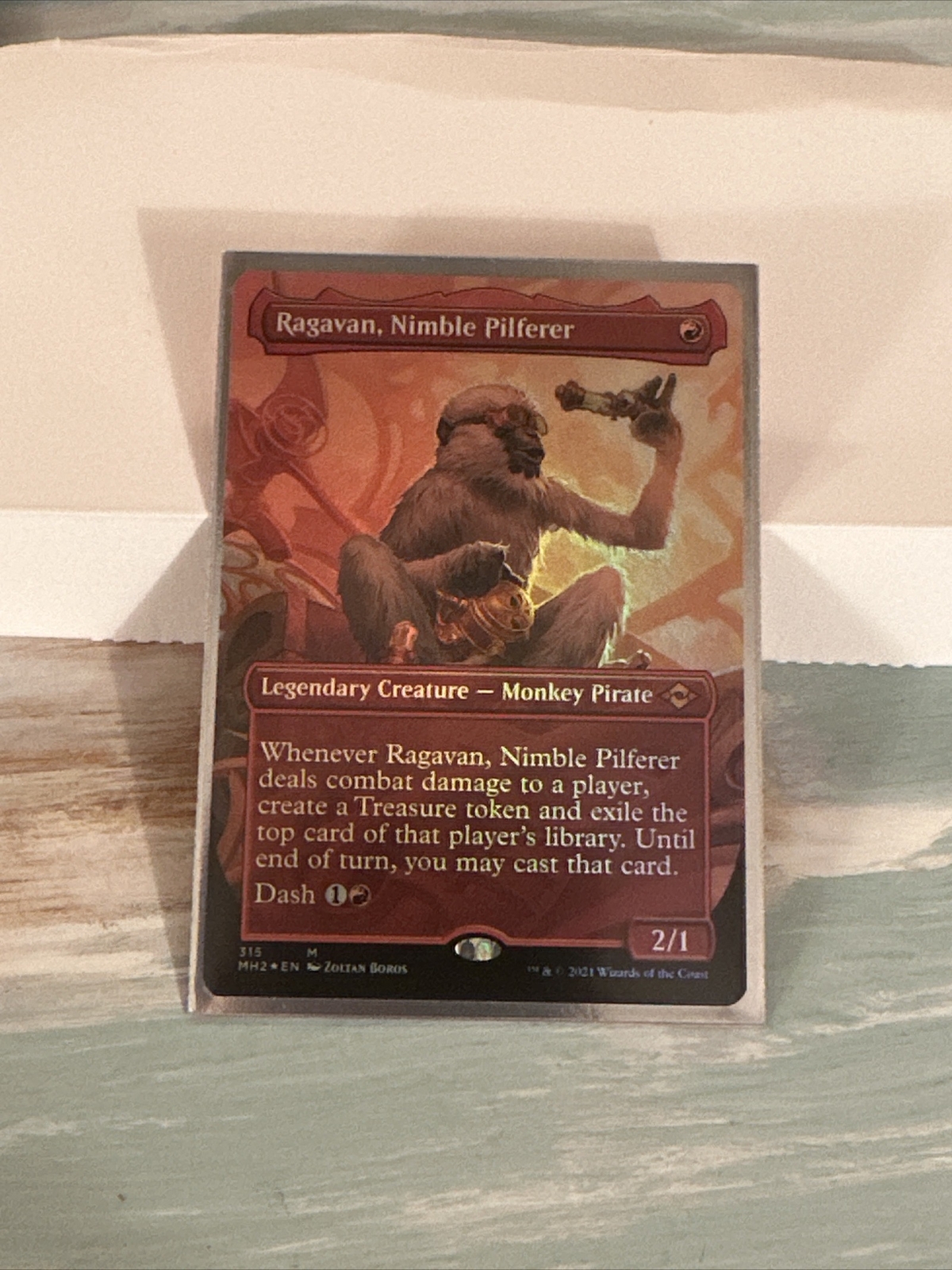MTG Ragavan Nimble Pilferer FOIL Borderless Modern Horizons Magic Card ...