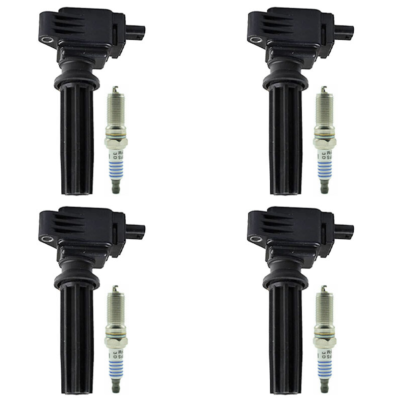 Ford Edge Escape Focus Fusion UF670 4x Ignition Coils + 4x Spark Plugs ...