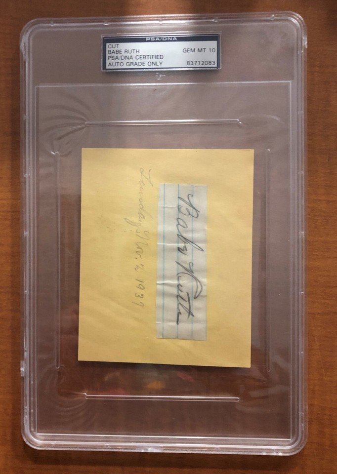 BABE RUTH AUTOGRAPH AUTO PSA/DNA CERTIFIED AND AUTO GRADE GEM MINT 10 ...