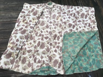 M1942 WWII US MARINE CAMO PONCHO REVERSIBLE FROG SKIN PATTERN DATED ...