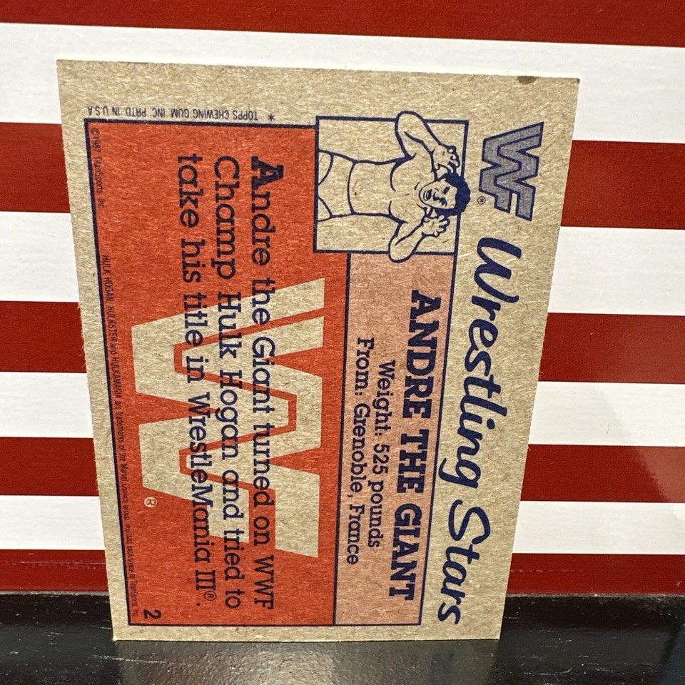 ANDRE THE GIANT Rookie 1987 Topps WWF #2 Authentic Wrestling card 🌟Nice ...