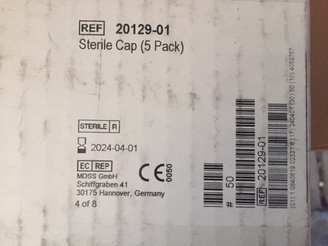 (Case of 50) 2012901 / 20129-01 CAP STERILE - 5 pack, Exp 04/2024 (NEW ...
