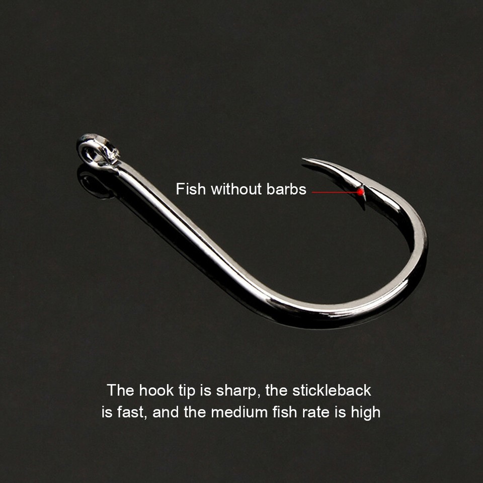Mixed Sizes Fishing Hooks Set High Carbon Steel Sharp Barbed Hook ...