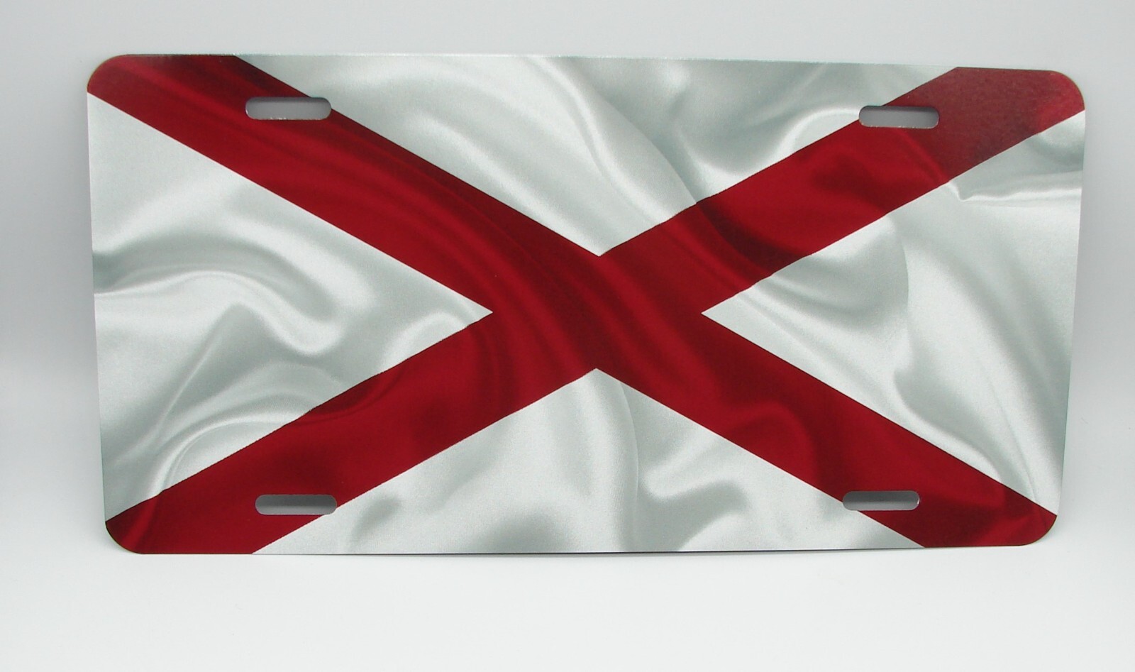 ALABAMA STATE FLAG METAL CAR LICENSE PLATE. ALABAMA STATE WAVING FLAG ...