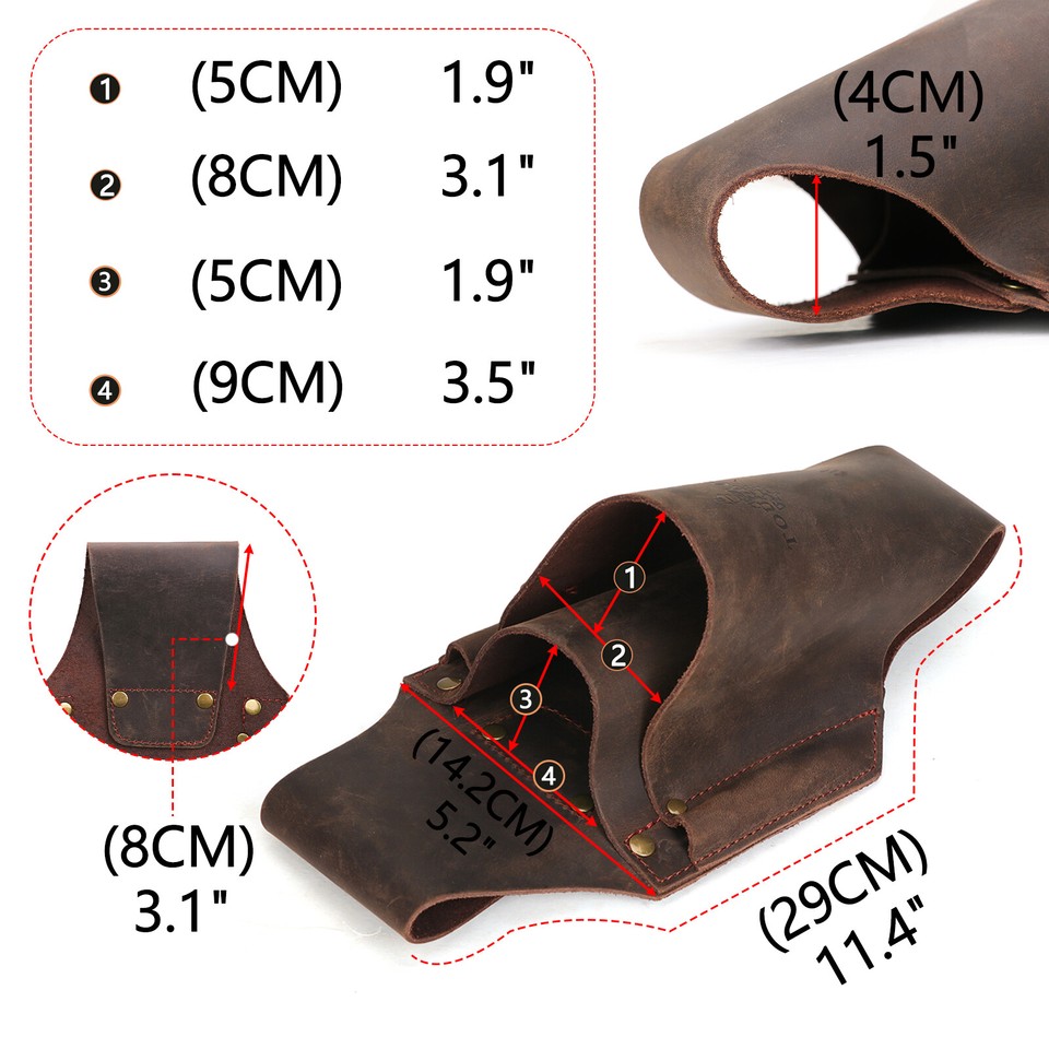 TOURBON Leather Loggers Woodsmen Tools Storage Belt Pouch Felling Wedge ...