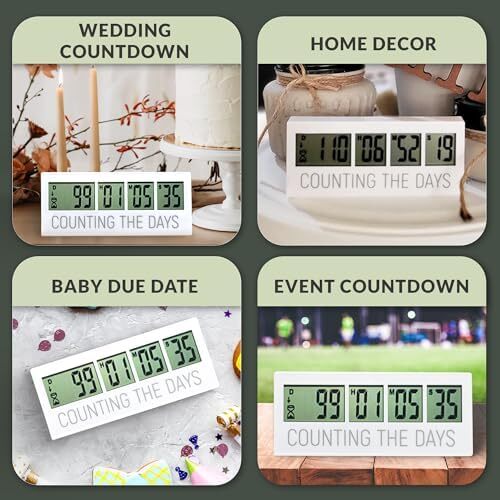 Counting the Days Countdown Clock - Up to 999 Days LCD Digital Timer ...