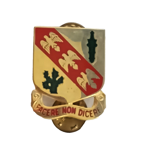 WWII US Army 107th Armored Cavalry DUI Crest "Facere Non Dicere" Lapel ...