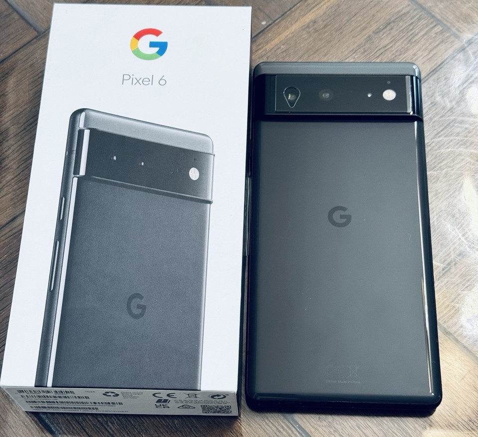 Google Pixel 6 GB7N6 - 128GB - Stormy Black (Unlocked) Screen Cracked ...