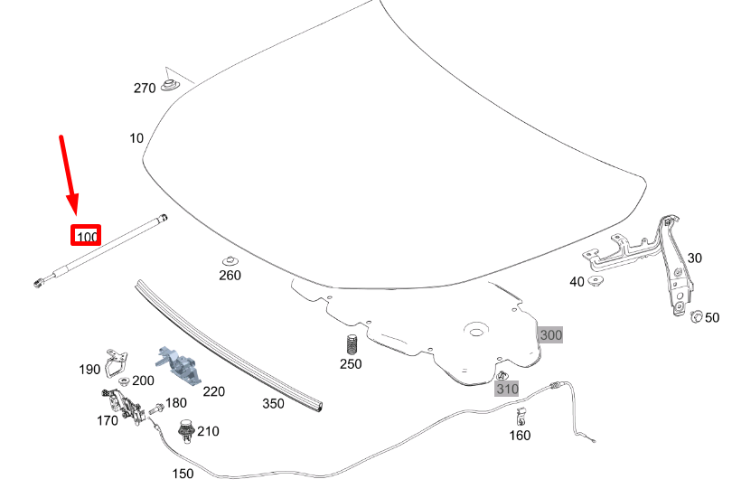 MERCEDES BENZ A-class W177 Bonnet Gas Strut A1779800100 for sale online ...