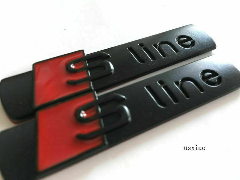 2X NEW CHROME S Line SLINE FENDER BADGE A3 A4 A6 A5 A7 A8 TT B5 B6 B7 ...