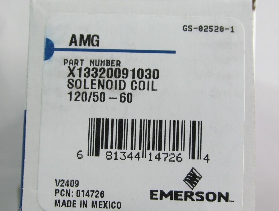 EMERSON/ TRANE AMG X13320091030/ COL0299E SOLENOID COIL 120V 50/60 ...