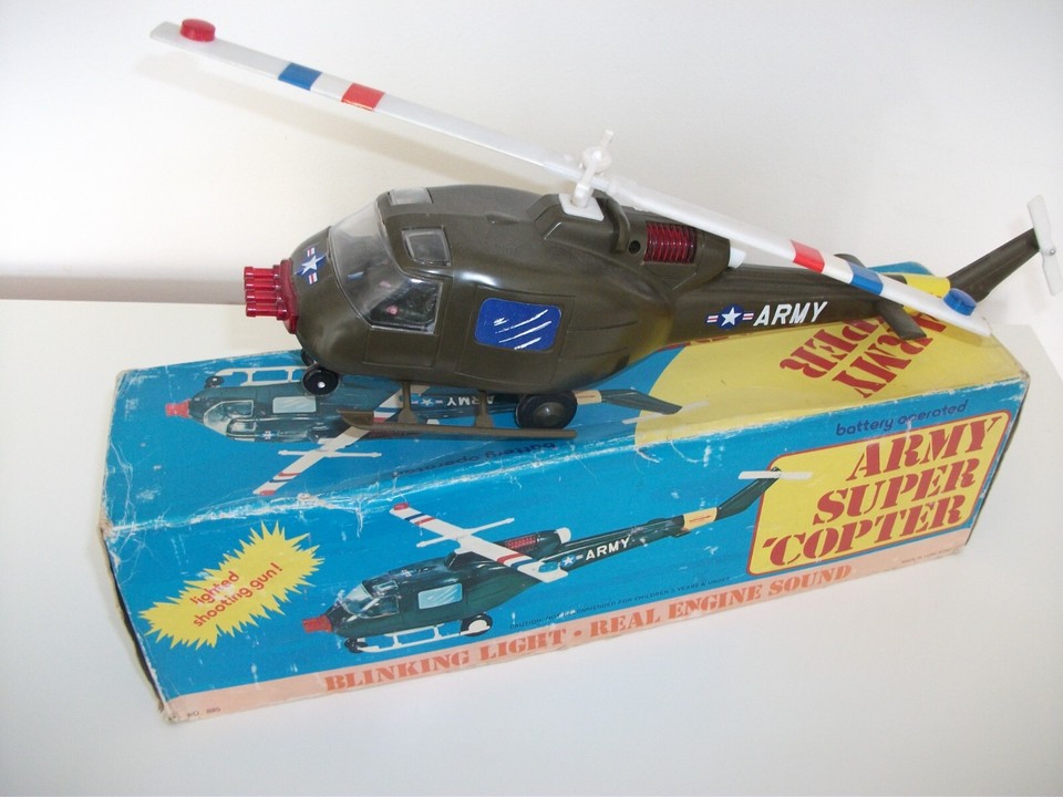 HOVER HONG KONG TOY MILITARY ARMY BATTERY OPERATED HELICOPTER BOXED | eBay