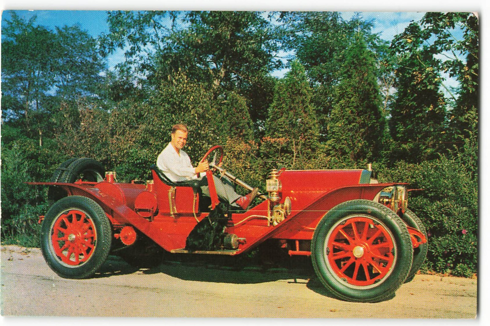 Postcard Long Island Auto Museum - 1910 SIMPLEX SPEED CAR Red VTG FCP ...
